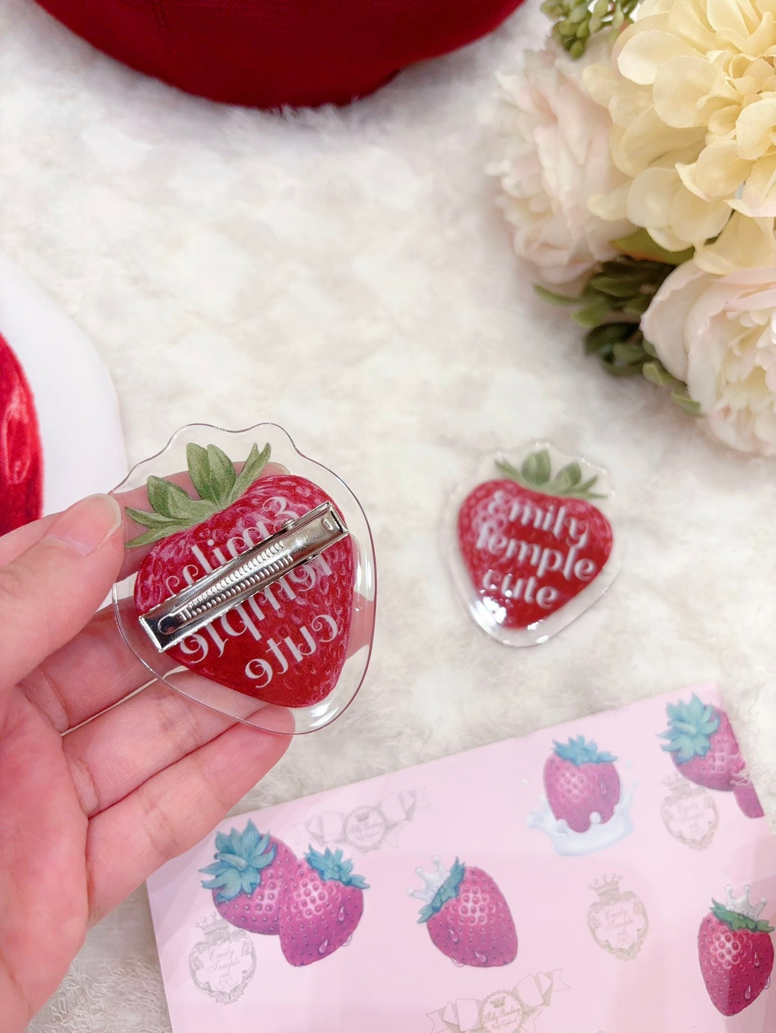 Twin Strawberry Clip by Emily Temple Cute
